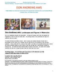 Don Andrews Watercolor Workshop Brochure- 2019 | Rebecca Zdybel ...